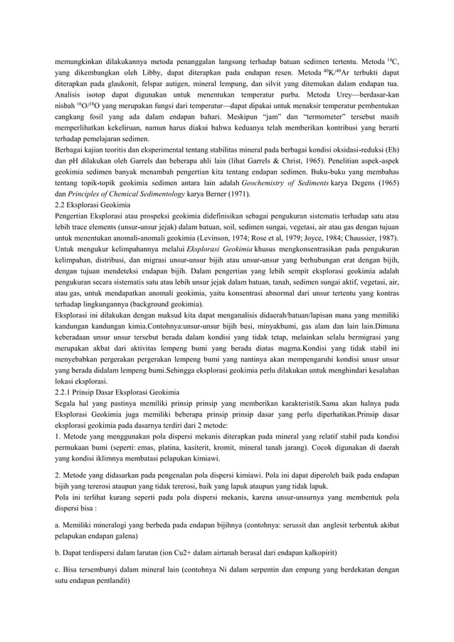 Eksplorasi geokimia | DOCX