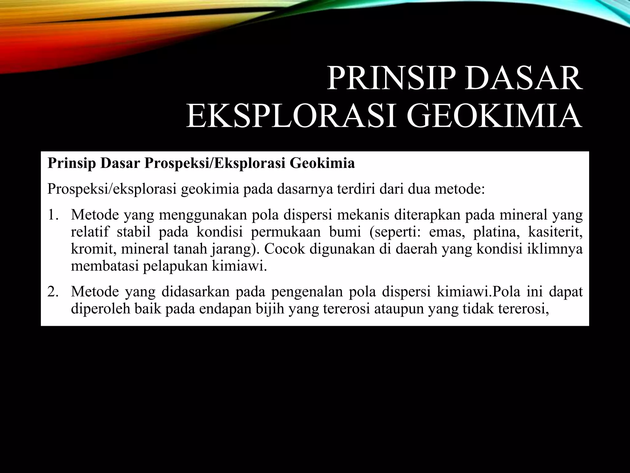 Eksplorasi geokimia | PPTX