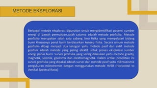 Eksplorasi geothermal | PPTX