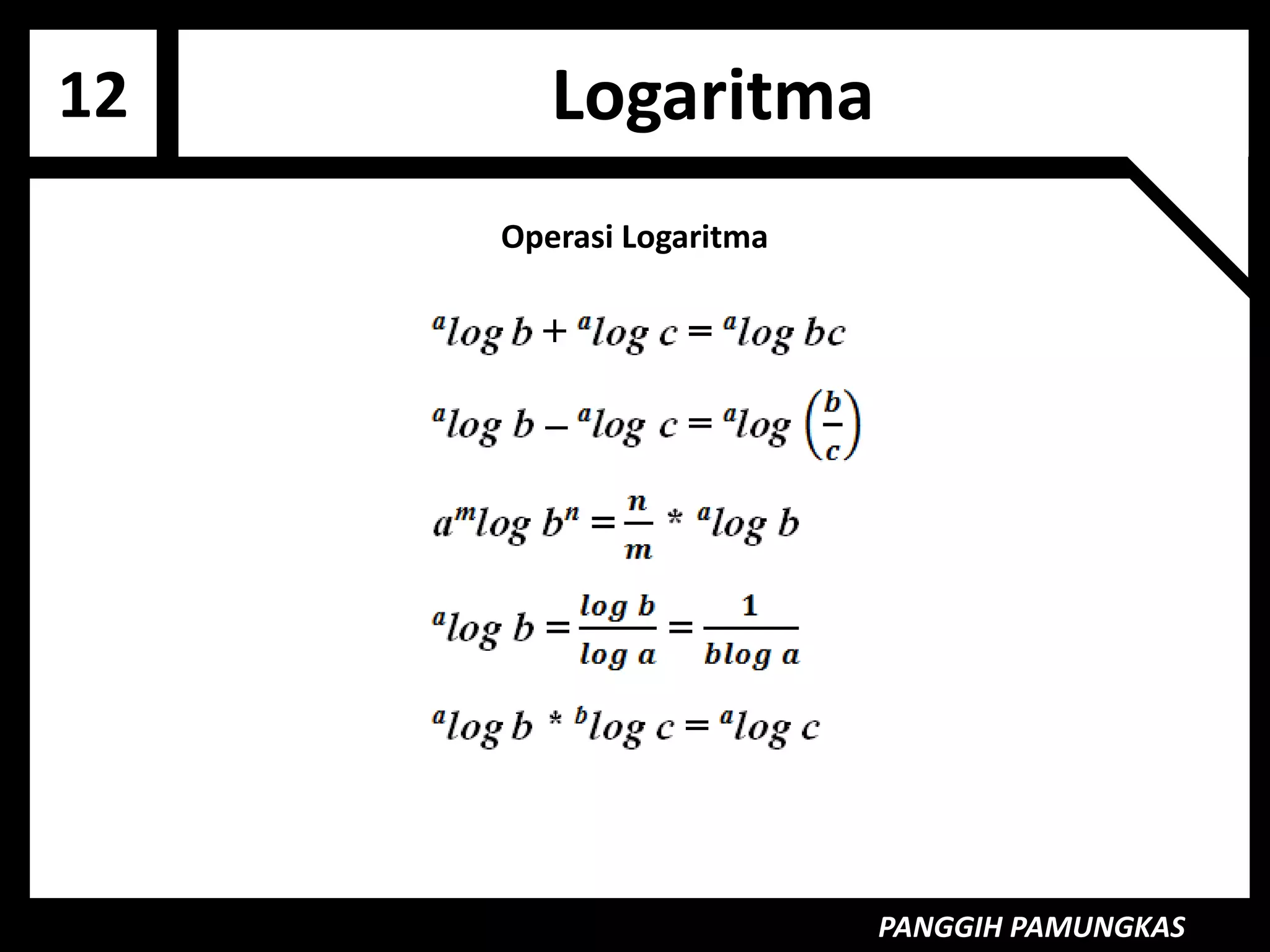 Kelas X Eksponen dan Logaritma | PPTX