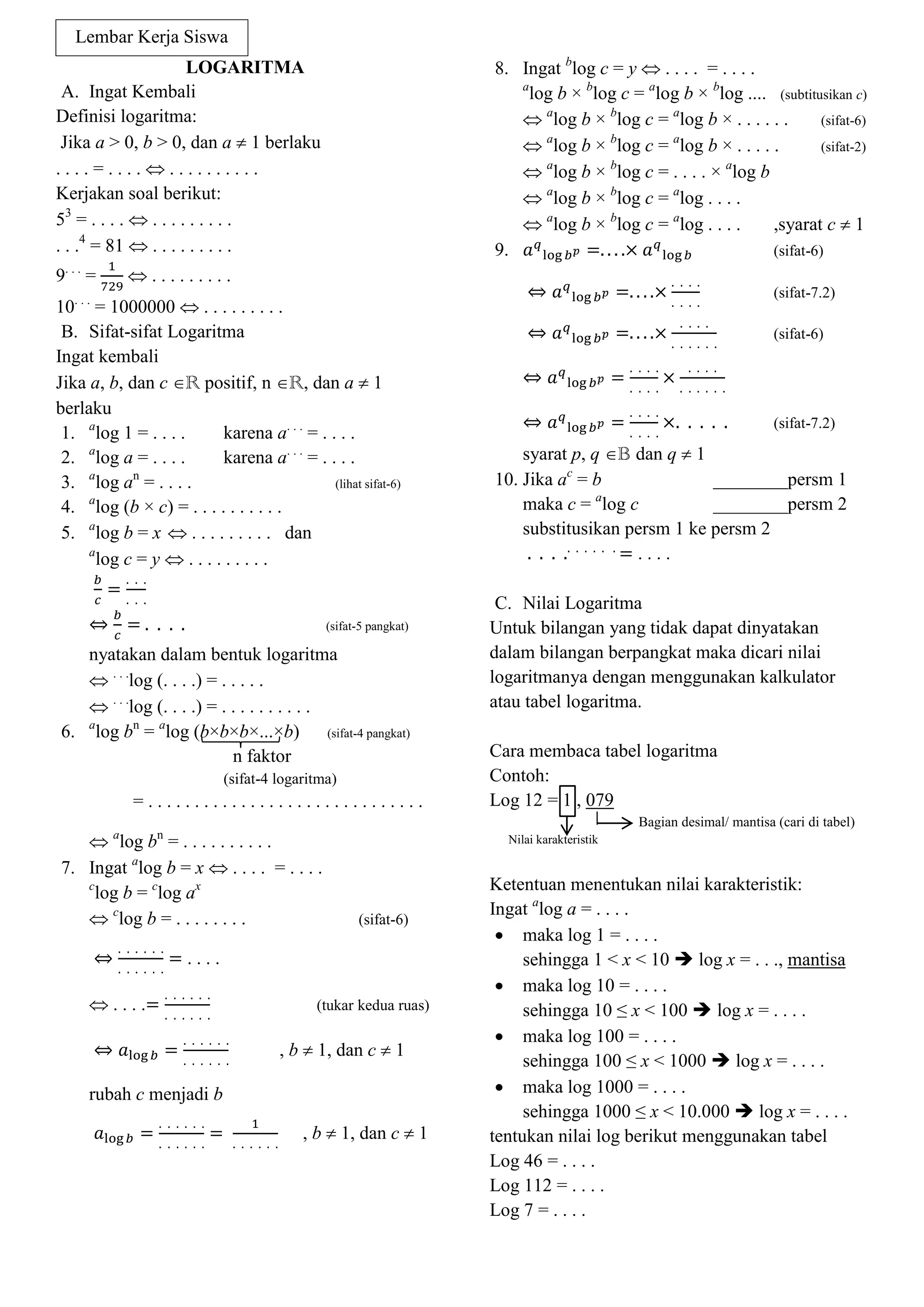 Eksponen wajib | PDF