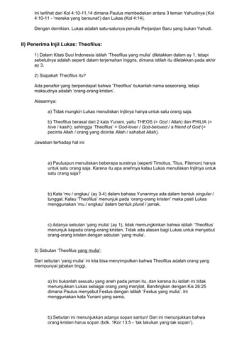 Eksposisi injil lukas | DOC