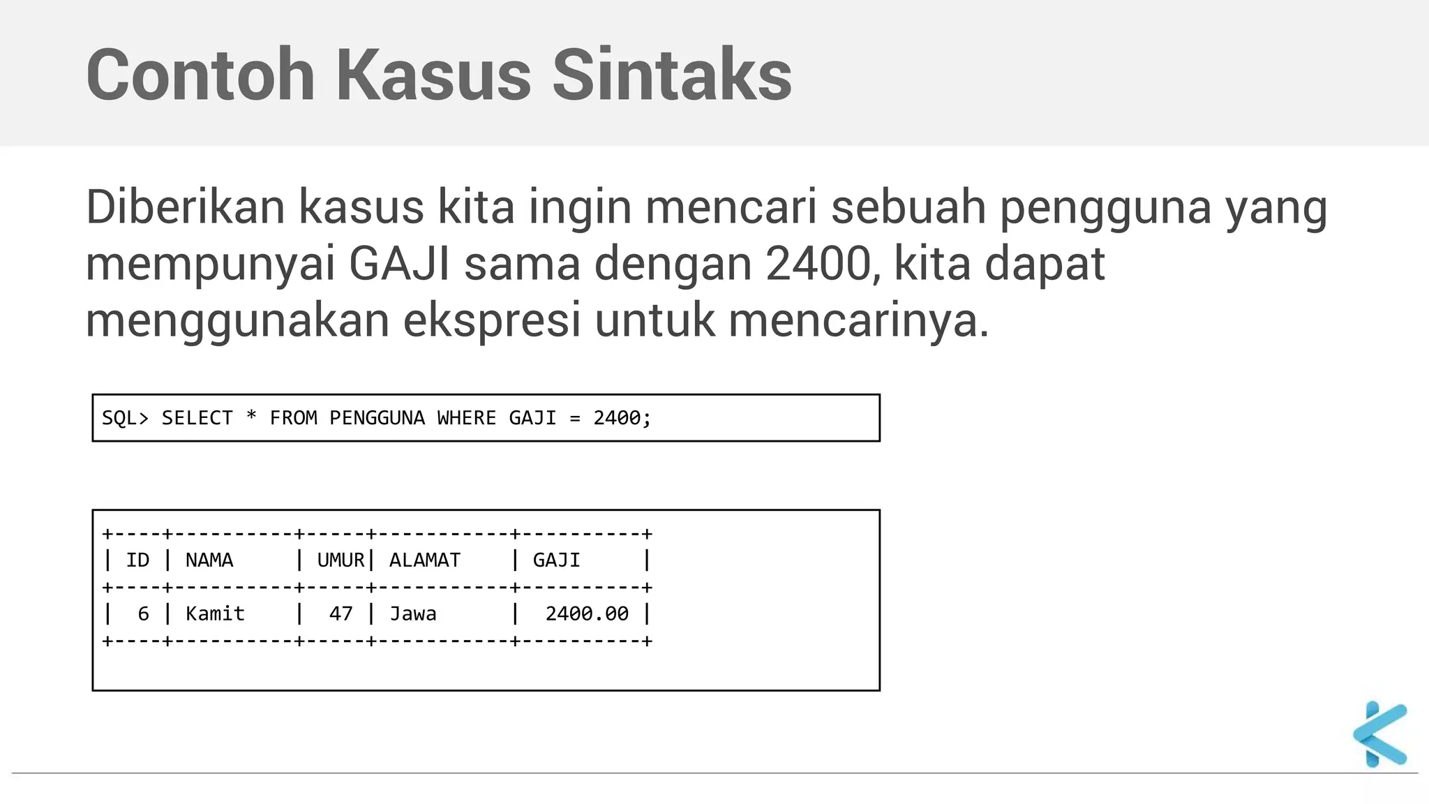Pemrograman SQL - Ekspresi | PPT