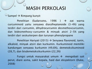 Ekstraksi dingin (Perkolasi dan Maserasi) | PPTX