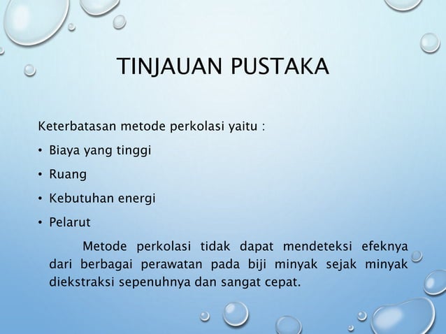 Ekstraksi dingin (Perkolasi dan Maserasi) | PPTX