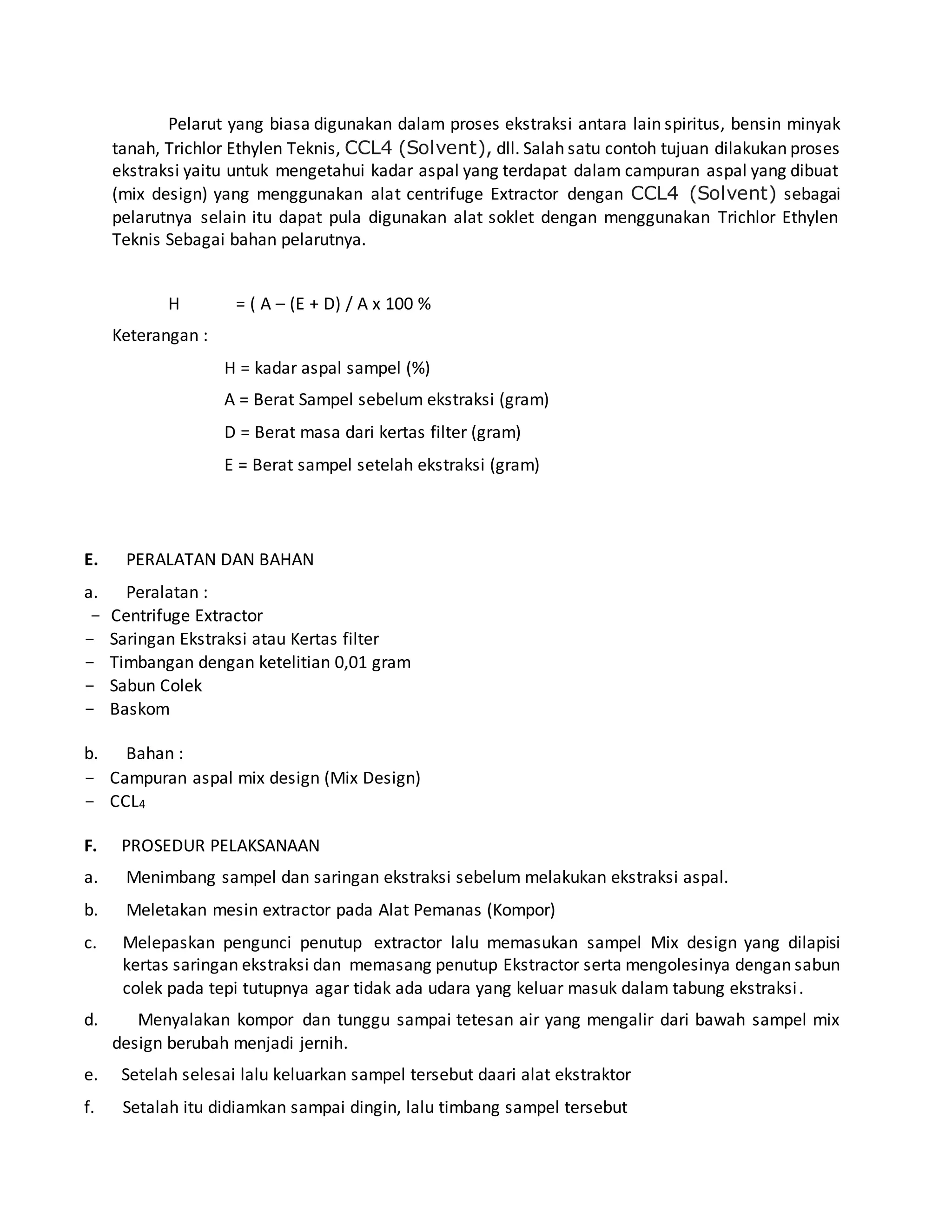 Praktikum uji kadar aspal | DOCX