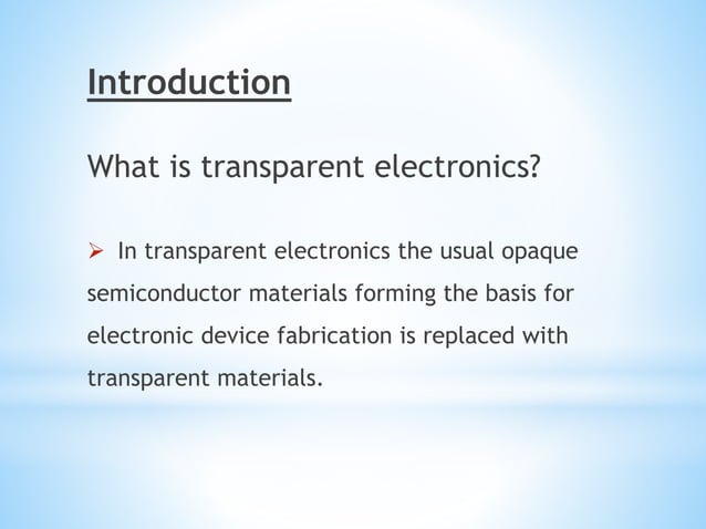 transparent electronics | PPT