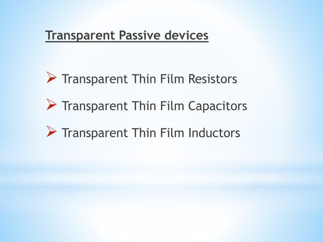 transparent electronics | PPT