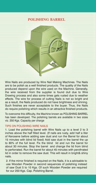 Ekta Industries Rajkot, Nail Polishing Machines | PDF