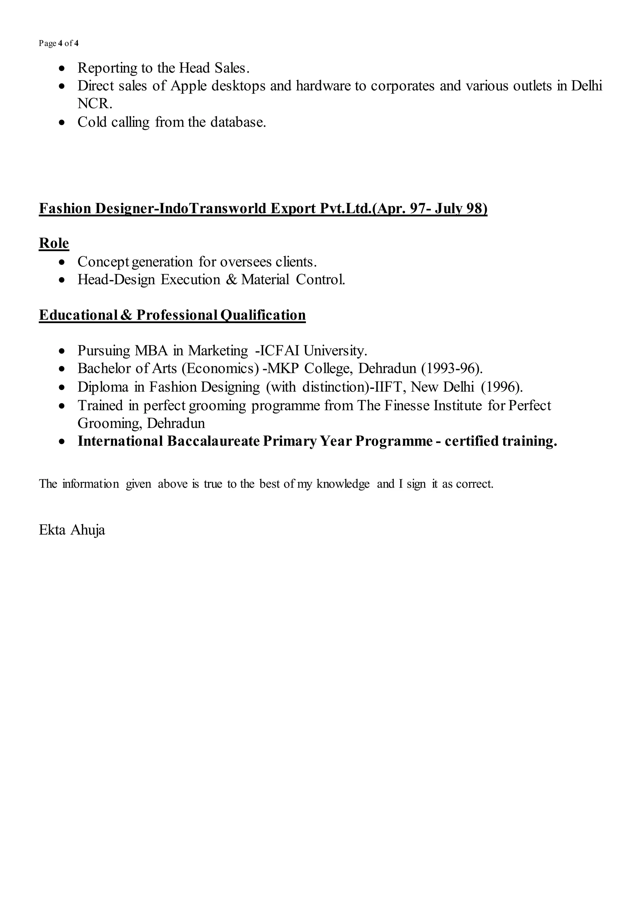 Ekta new resume | DOCX