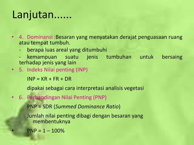 Ektum kel 9 metode analisis vegetasi | PPTX