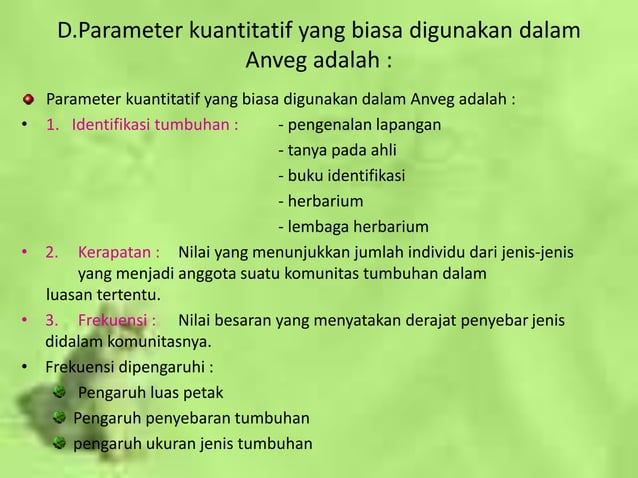 Ektum kel 9 metode analisis vegetasi | PPTX