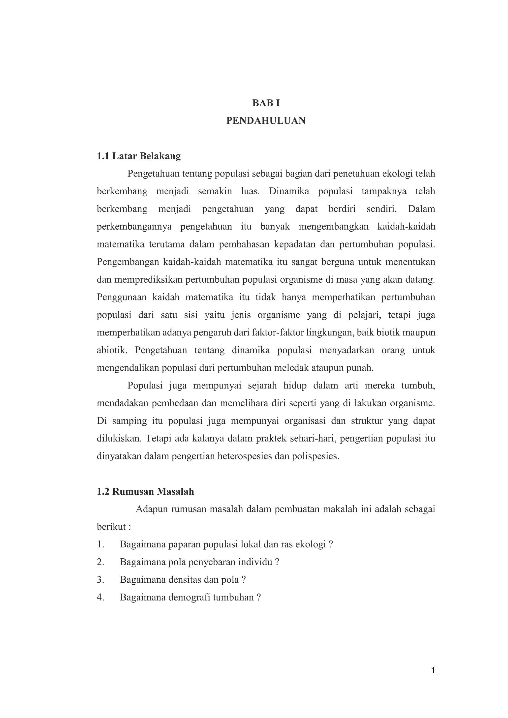 EKTUM Populasi Tumbuhan | PDF