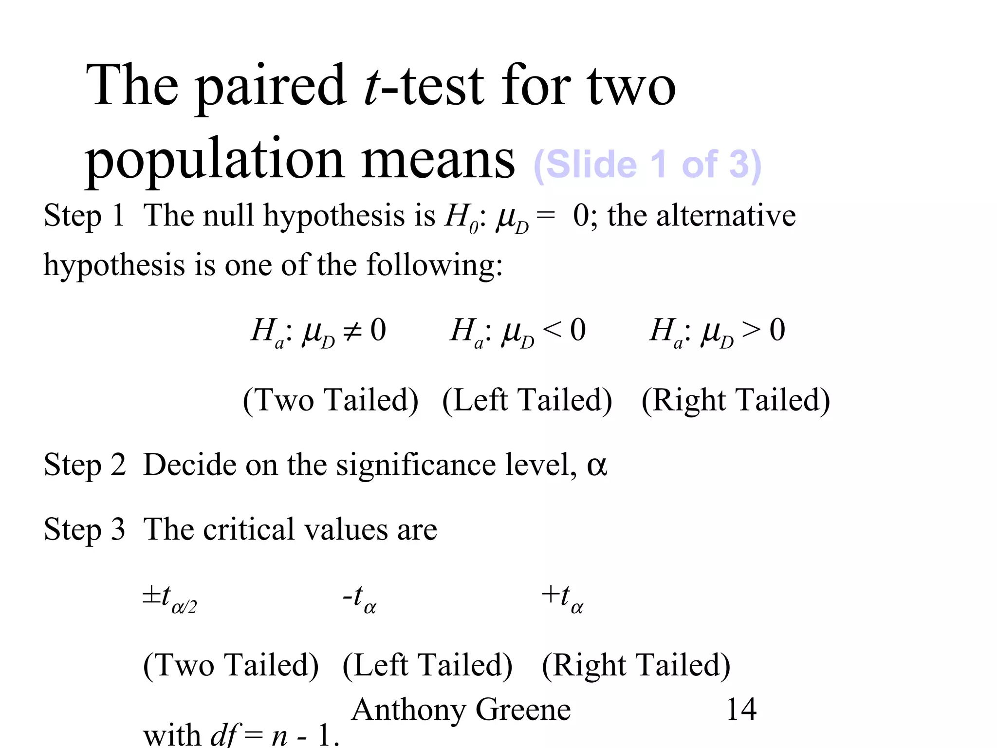 Paired t Test | PPT