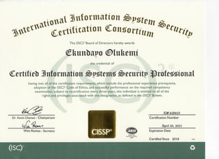 Ekundayo Olukemi CISSP Certificate | PPT