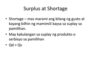 Ekwilibriyo sa Pamilihan | PPTX