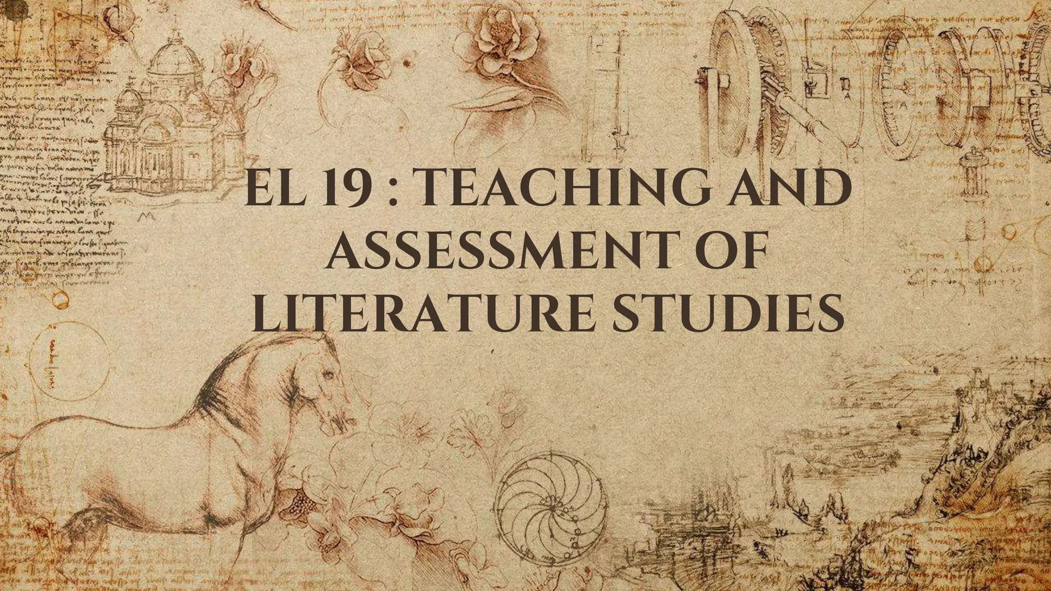 Teaching and assessment of Literature Assessment of literature studies ...