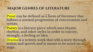 Teaching and assessment of Literature Assessment of literature studies ...