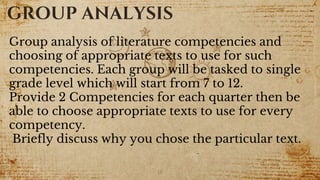 Teaching and assessment of Literature Assessment of literature studies ...