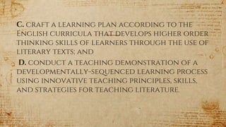 Teaching and assessment of Literature Assessment of literature studies ...