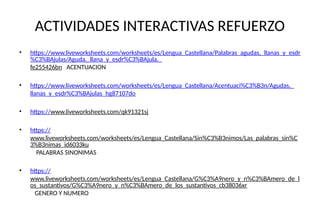 el acento actividades pedagogicas para aprender a leer y escribir | PPTX