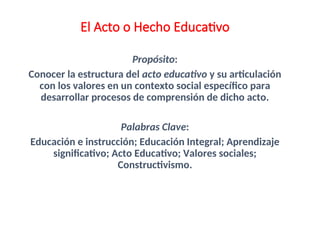 El-Acto-Educativo_SADcaranavi UPEA caranavi | PPT