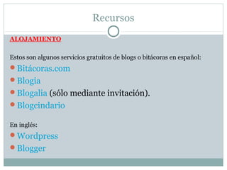 El blog en clase de Lengua | PPT