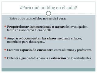 El blog en clase de Lengua | PPT