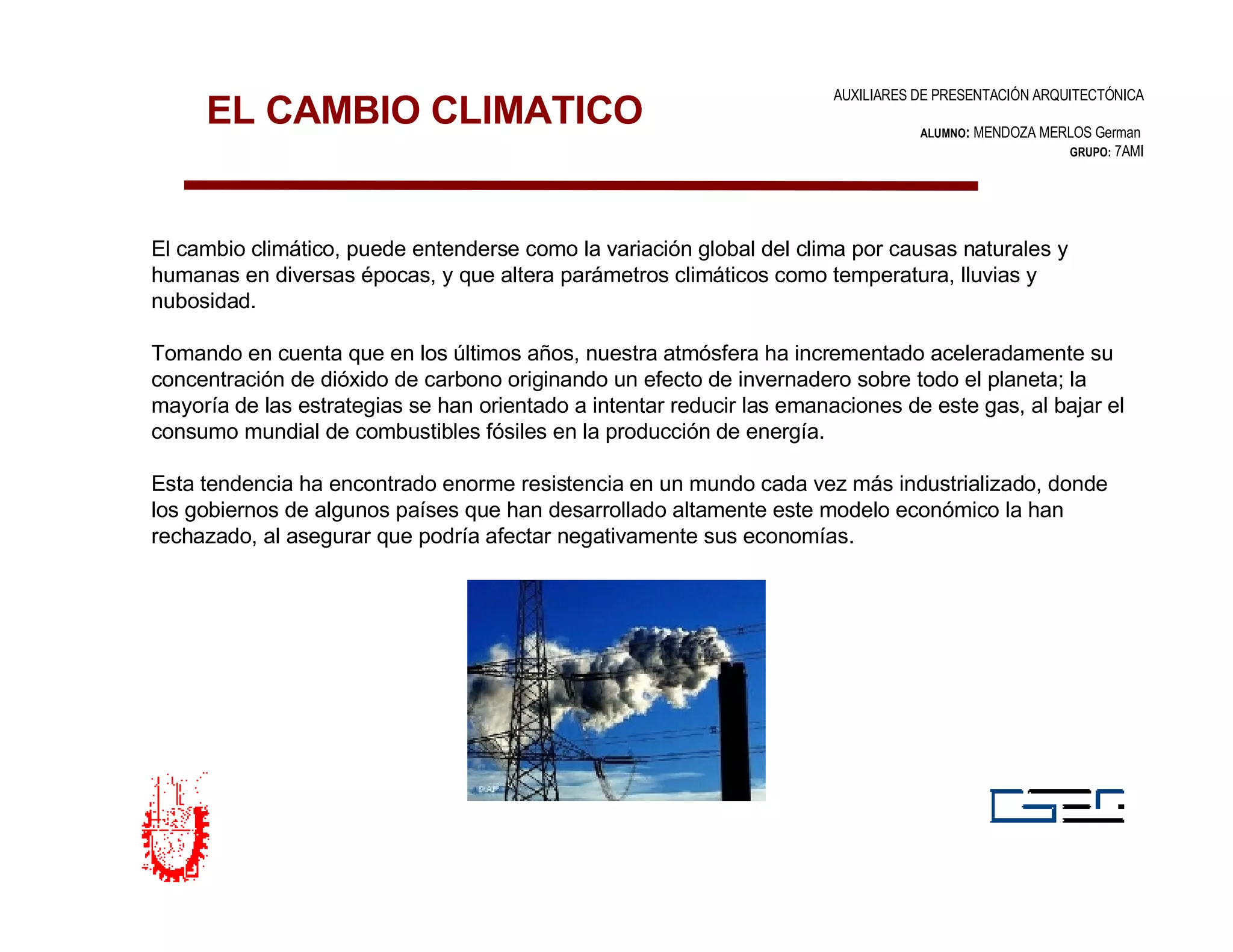 El Cambio Climatico Investigacion | PPT