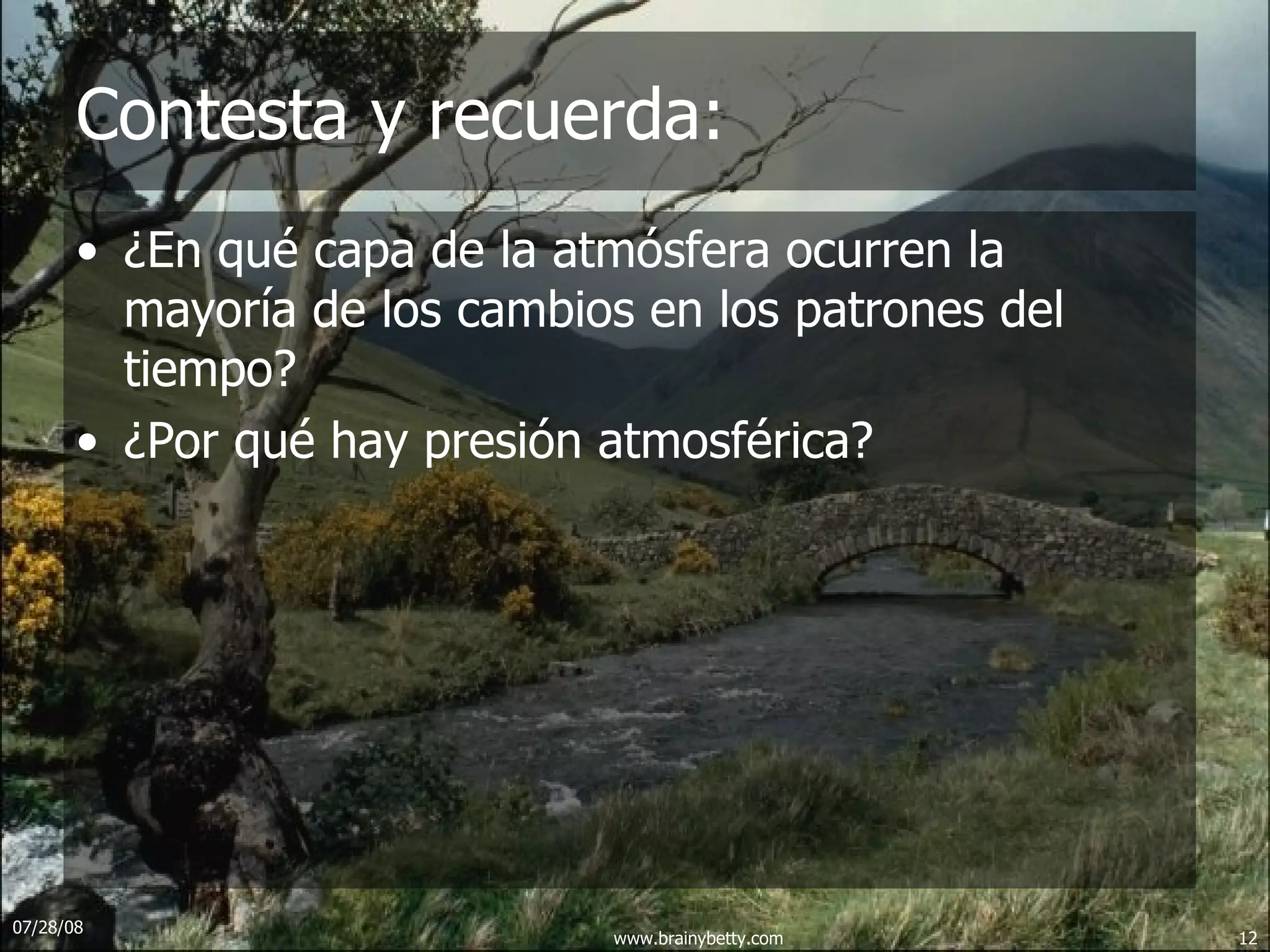 El Clima y los Patrones del Tiempo | PPT
