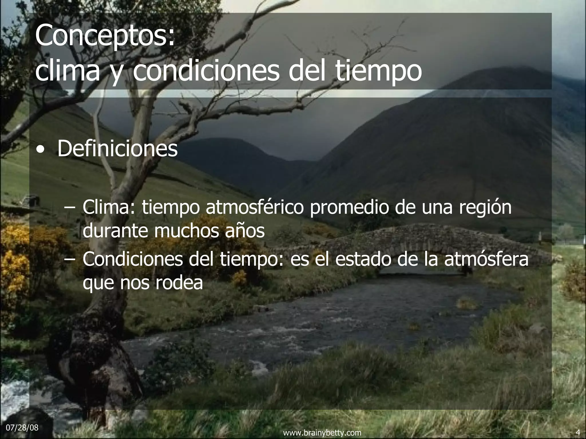 El Clima y los Patrones del Tiempo | PPT