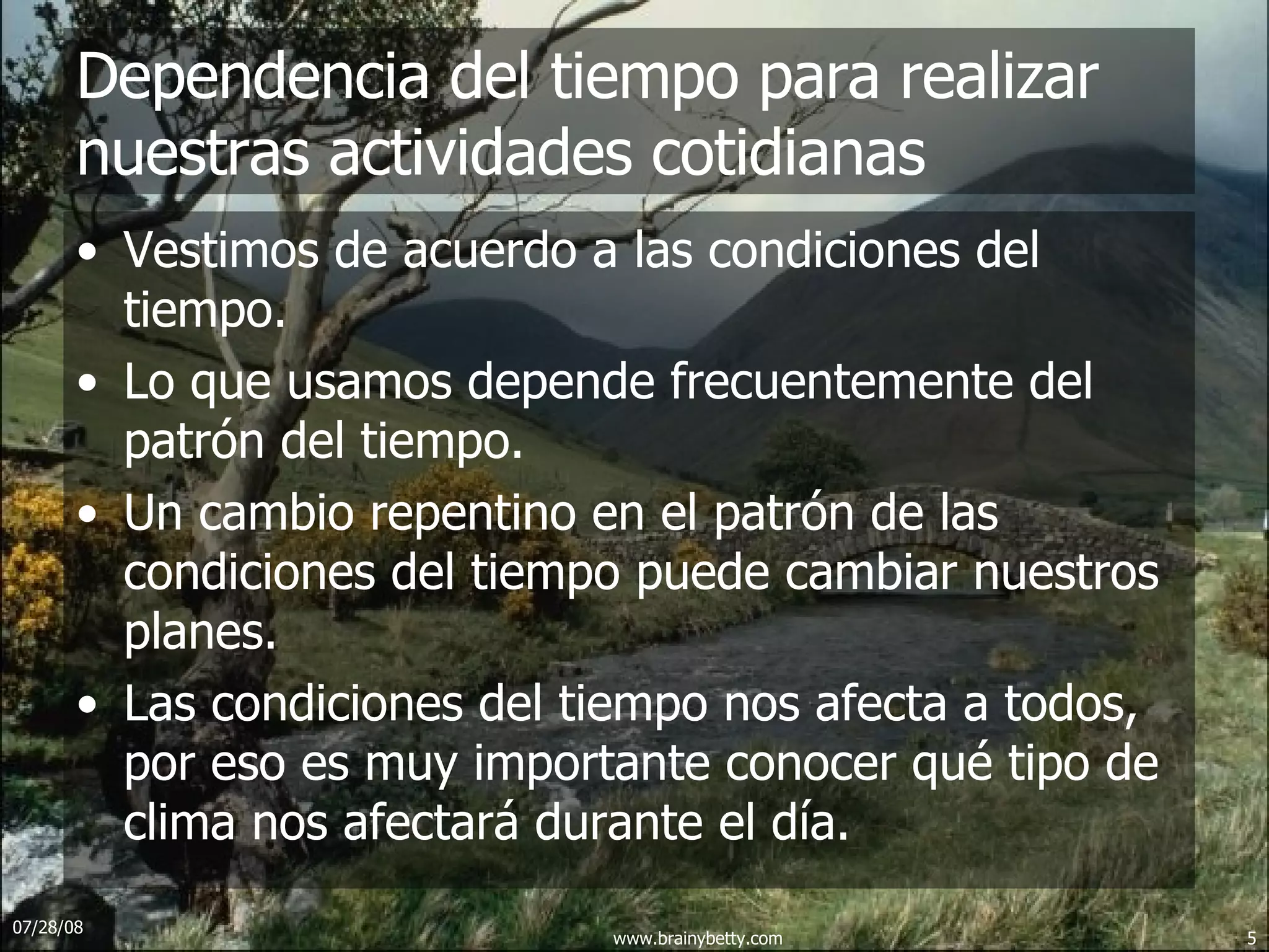 El Clima y los Patrones del Tiempo | PPT