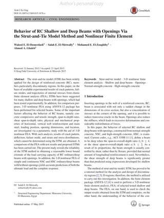 Behavior of RC Shallow and Deep Beams with Openings Via the Strut-and ...