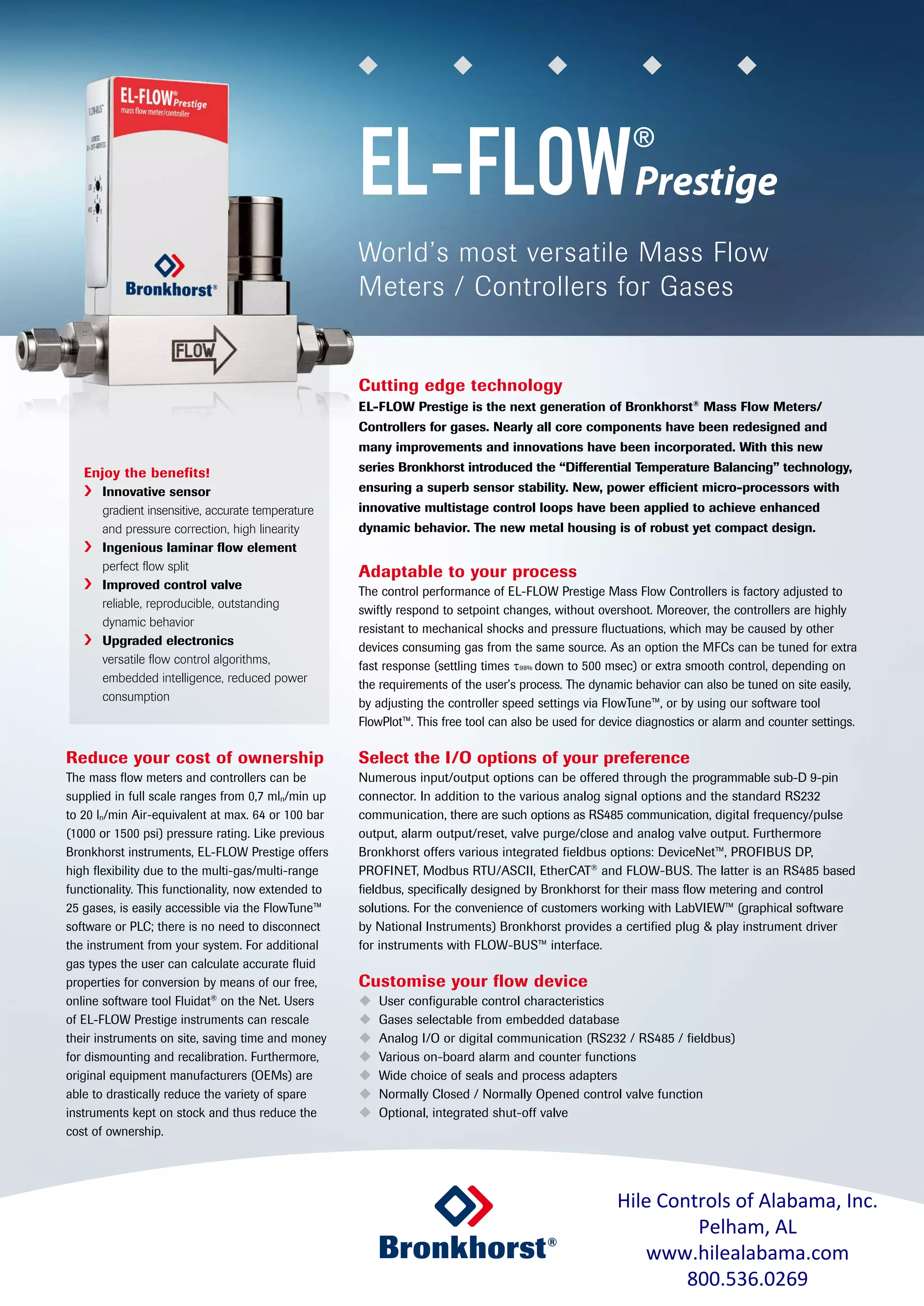 EL-FLOW Prestige Mass Flow Controller and Flow Meter | PDF