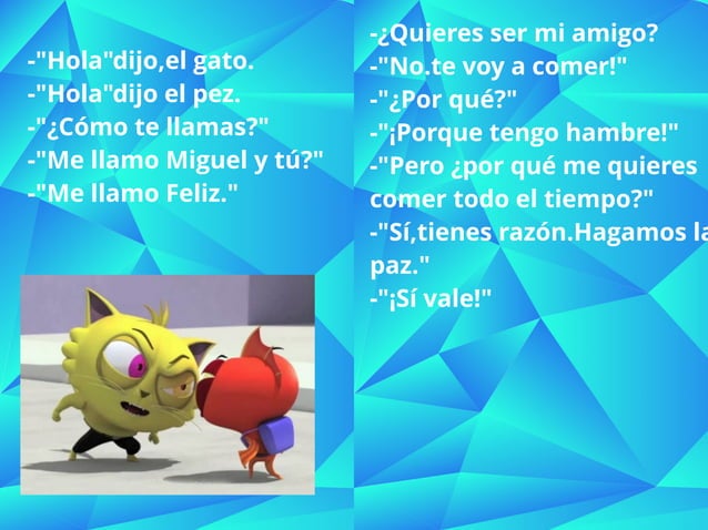 El gato y el pez - cuento ilustrado color | PPT