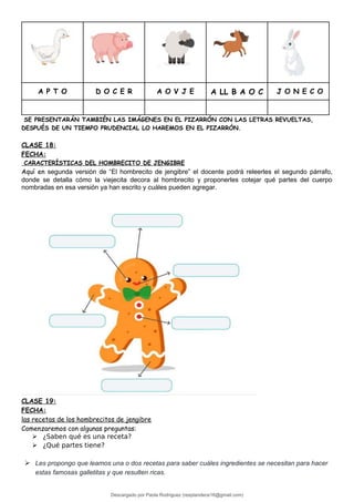 El hombrecito de jengibre. Secuencia didáctica | PDF