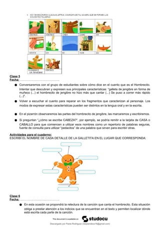 El hombrecito de jengibre. Secuencia didáctica | PDF