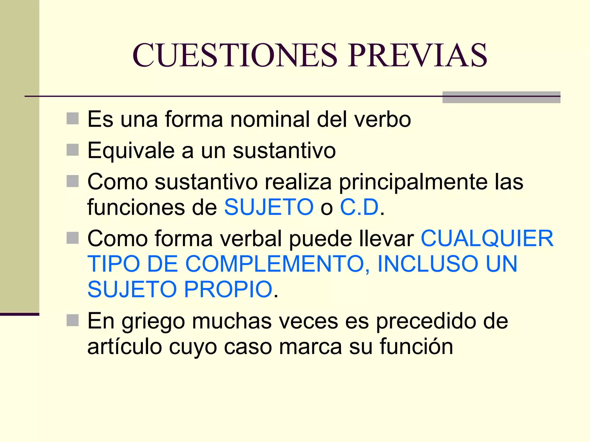 El Infinitivo Griego | PPT