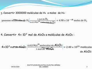 Ejemplos De Números De Avogadros