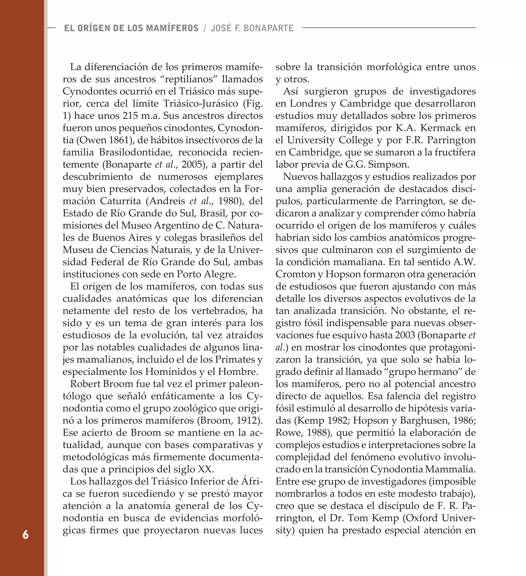 José Bonaparte-El origen-de-los-mamiferos | PDF