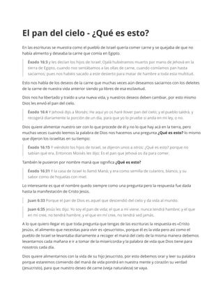 El pan del cielo - ¿Qué es esto? | PDF