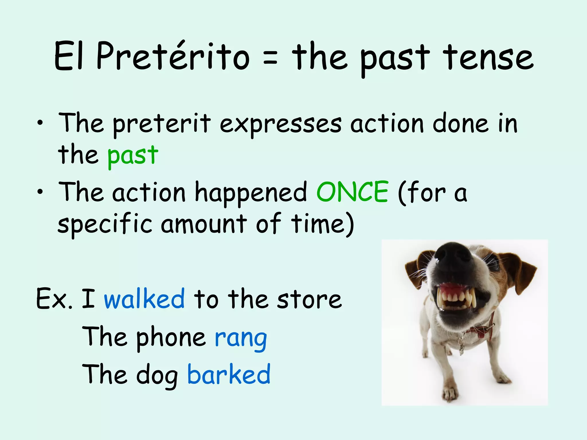 El Pretérito de los verbos | PPT