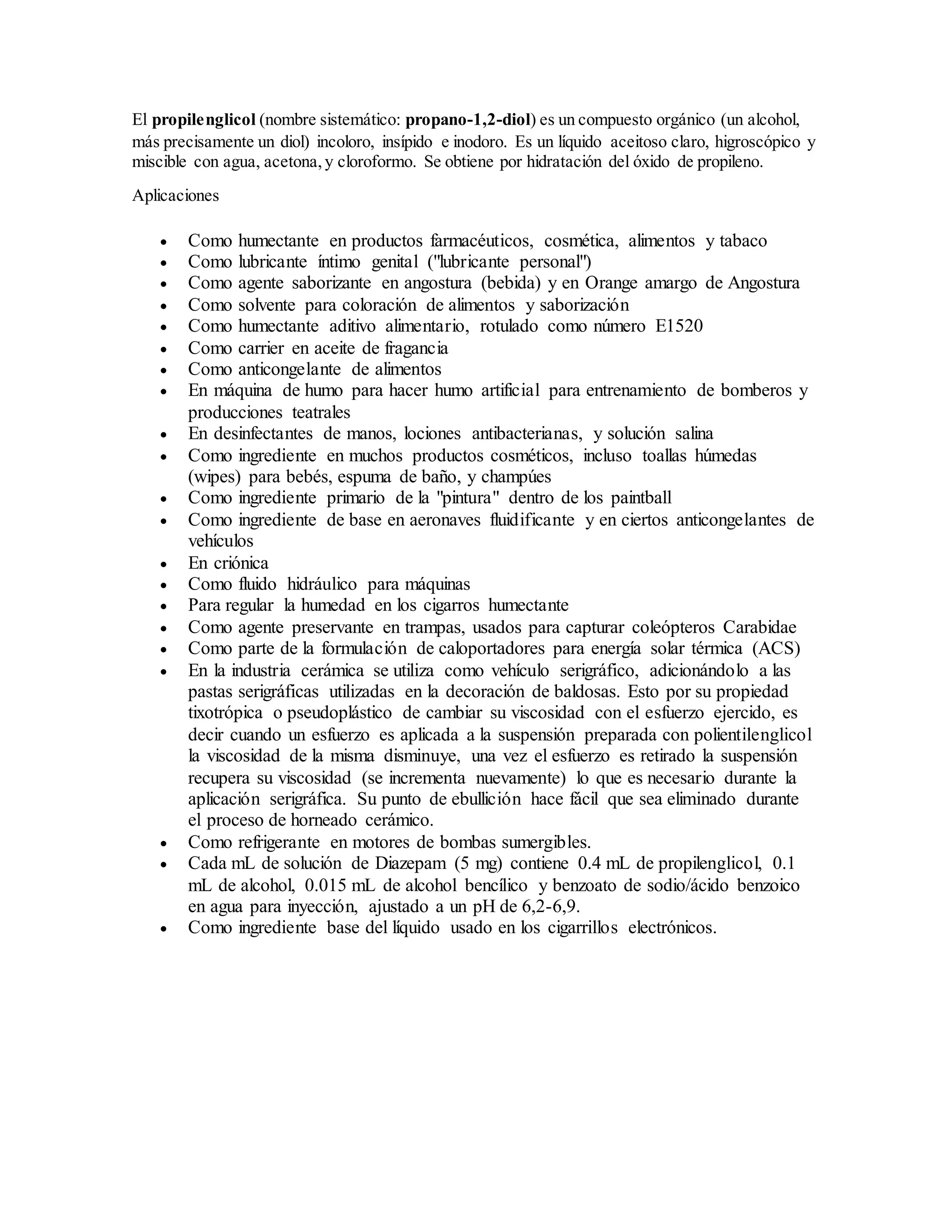 El propilenglicol | DOCX