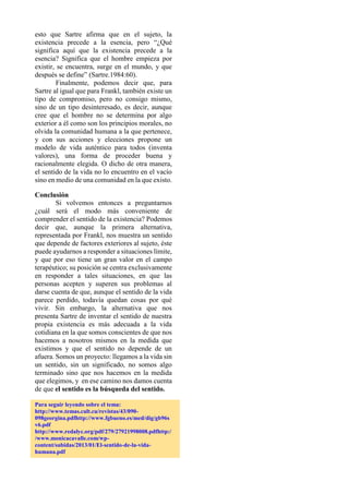 EL SENTIDO DE LA EXISTENCIA: DOS PERSPECTIVAS | PDF