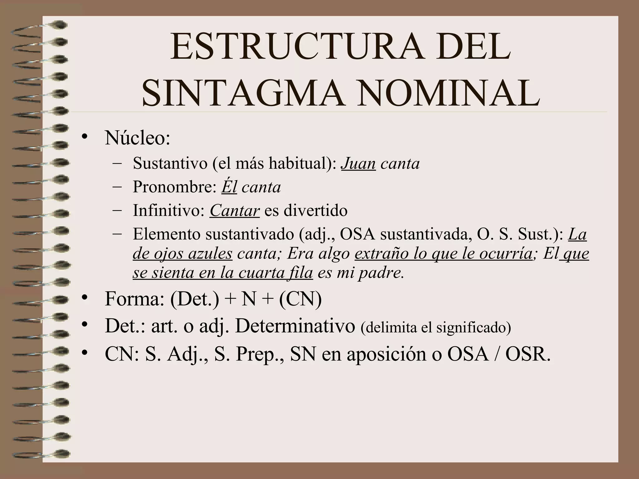 El Sintagma Nominal | PPT