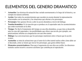 el teatro y sus elementos en la educacion secundaria | PPTX