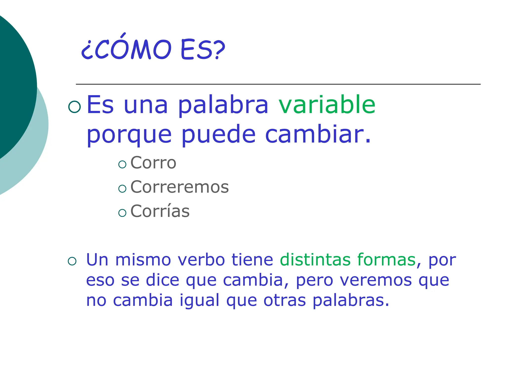El verbo - explicación y resumen de los verbos | PPT