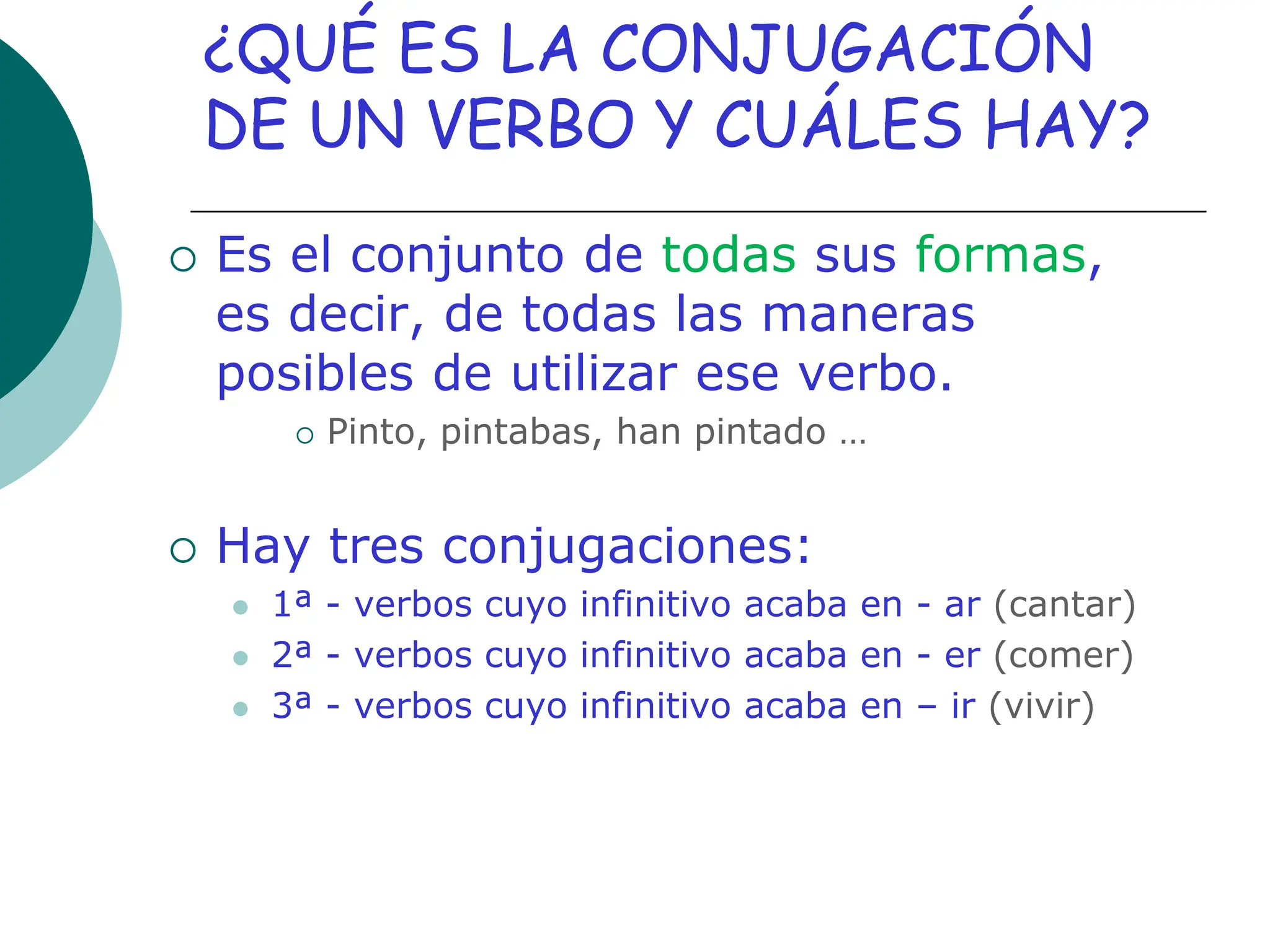 El verbo - explicación y resumen de los verbos | PPT