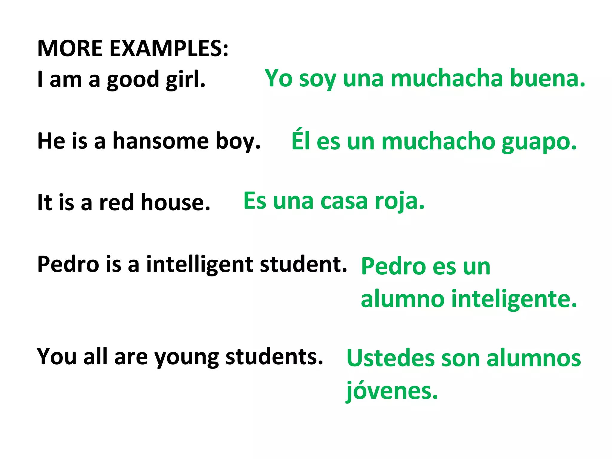 El verbo ser y los adjetivos | PPT