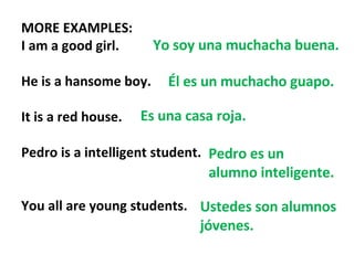 El verbo ser y los adjetivos | PPT